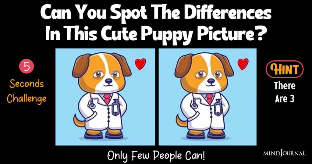 Spot The Difference In Puppy Picture: There Are 3 Hidden