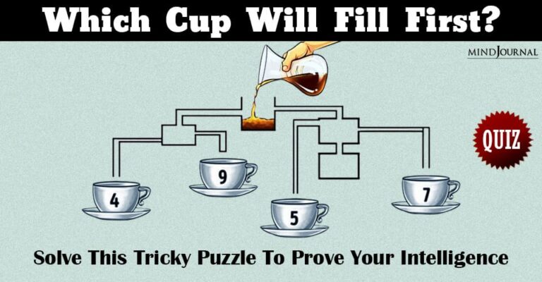 Which Cup Will Fill First Among The 4 Cups? Tricky Puzzle