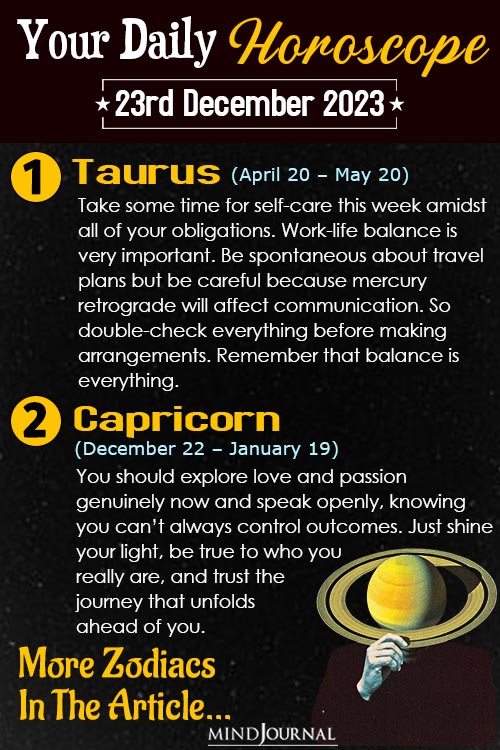 Your Daily Horoscope: 23rd December 2023 - The Minds Journal