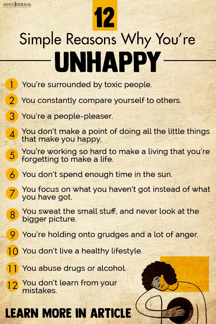 12 Simple Reasons Why You’re Unhappy The Minds Journal