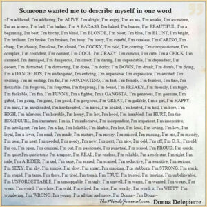 Someone wanted me to describe myself in one word. - The Minds Journal