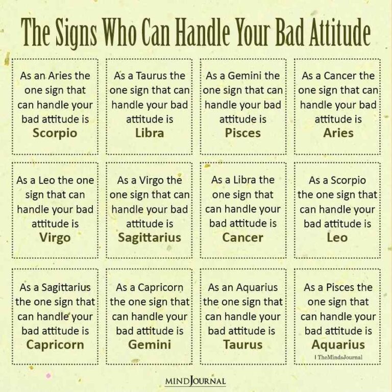 The Signs Who Can Handle Your Bad Attitude - Zodiac Memes