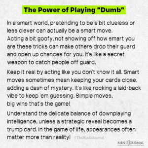 The Power of Playing Dumb - Thought Cloud