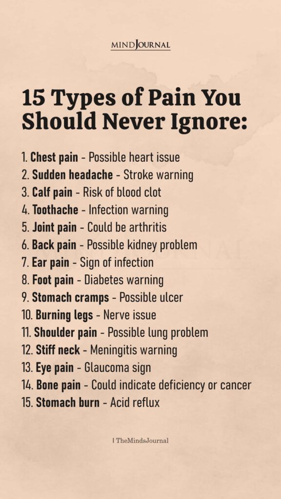 Types of Pain You Should Never Ignore: 14 Warning Signs That May Save ...