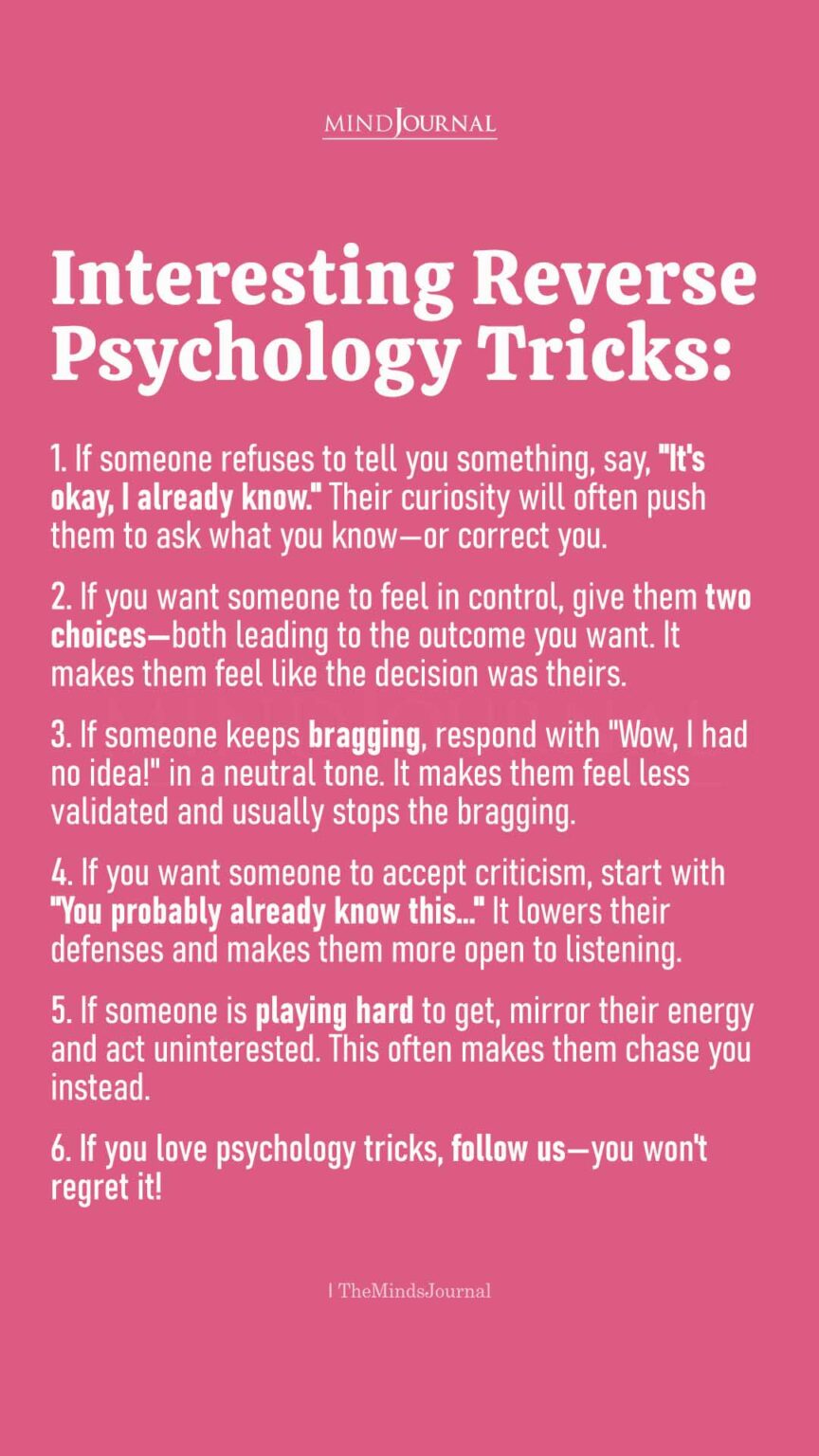 Reverse Psychology in Relationships: Interesting Tricks That Quietly ...